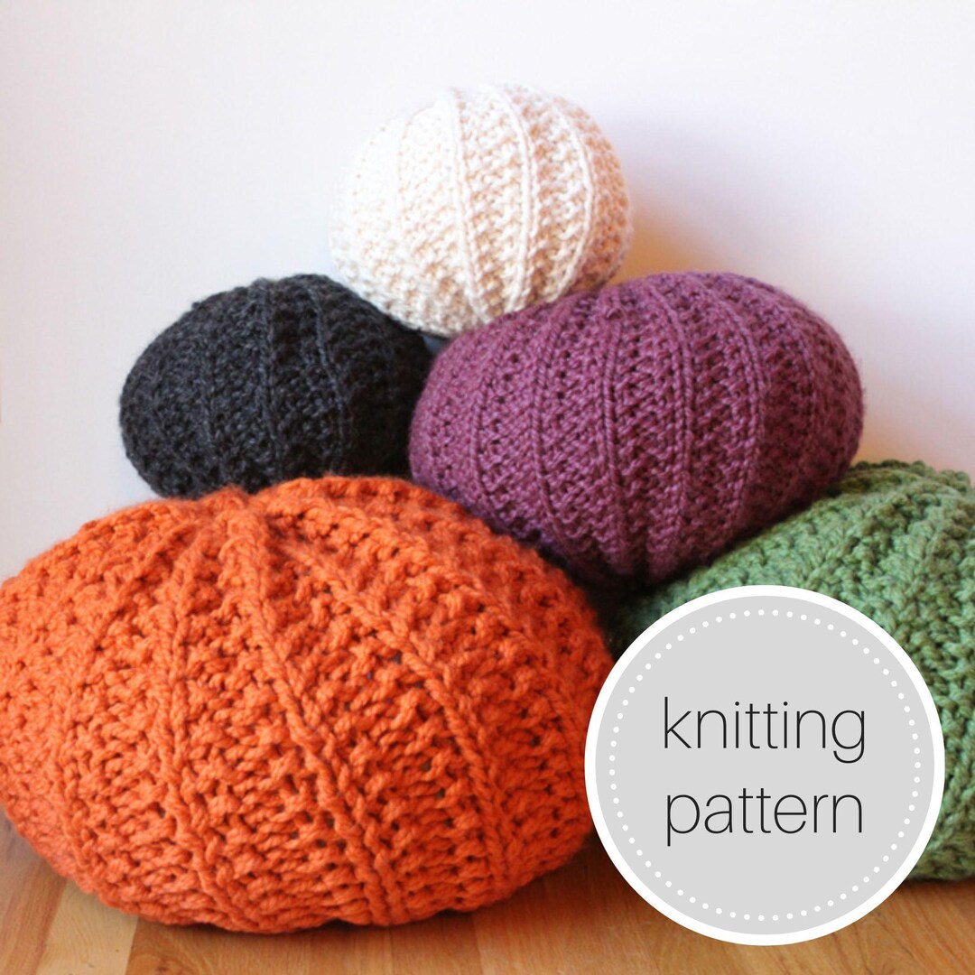 Basic Knit Pouf Pattern - Instant Download - Knit Pouf - Knit Poof ...