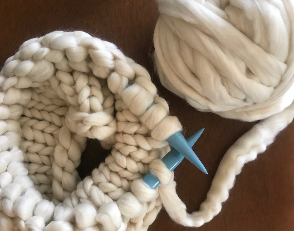 Chunky Knit Pouf Pattern - Knit Pouf - Knit Poof - Knit Pouffe - Accent ...