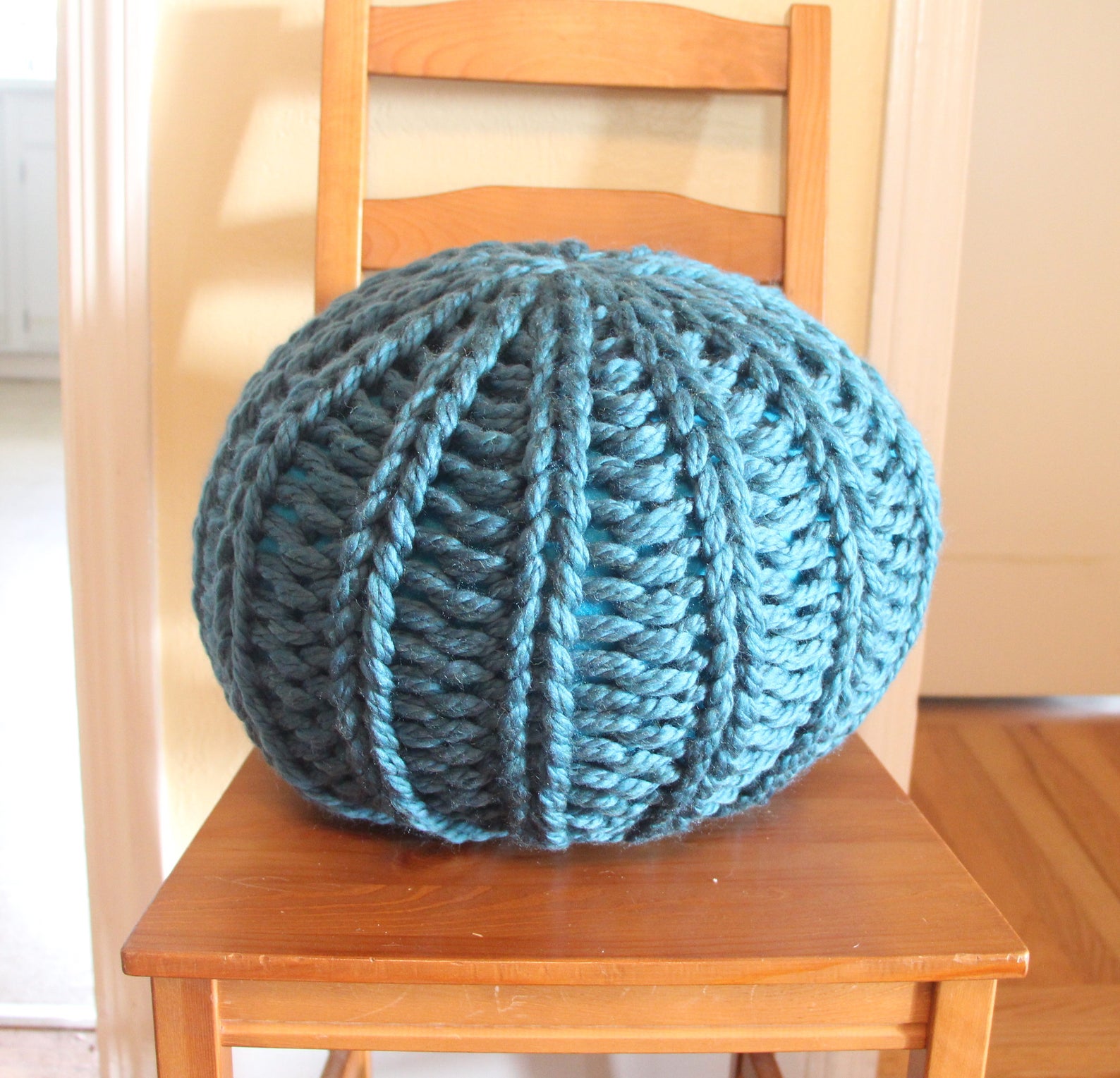 Chunky Knit Pouf Pattern Instant Download With Stuffing | Etsy