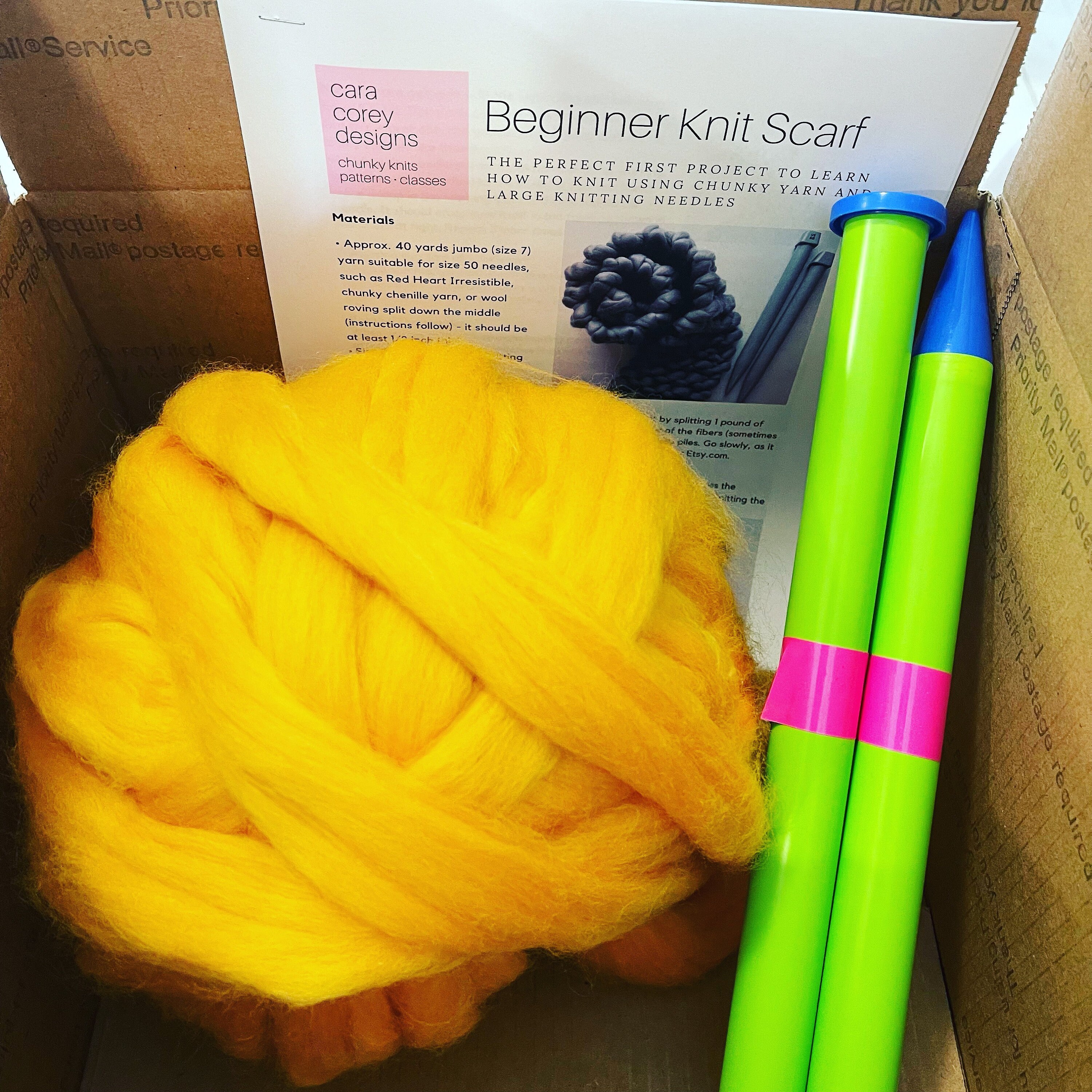 Knit Your First Scarf Kit Chunky Knit Scarf Kit Knit Cowl Kit Chunky ...