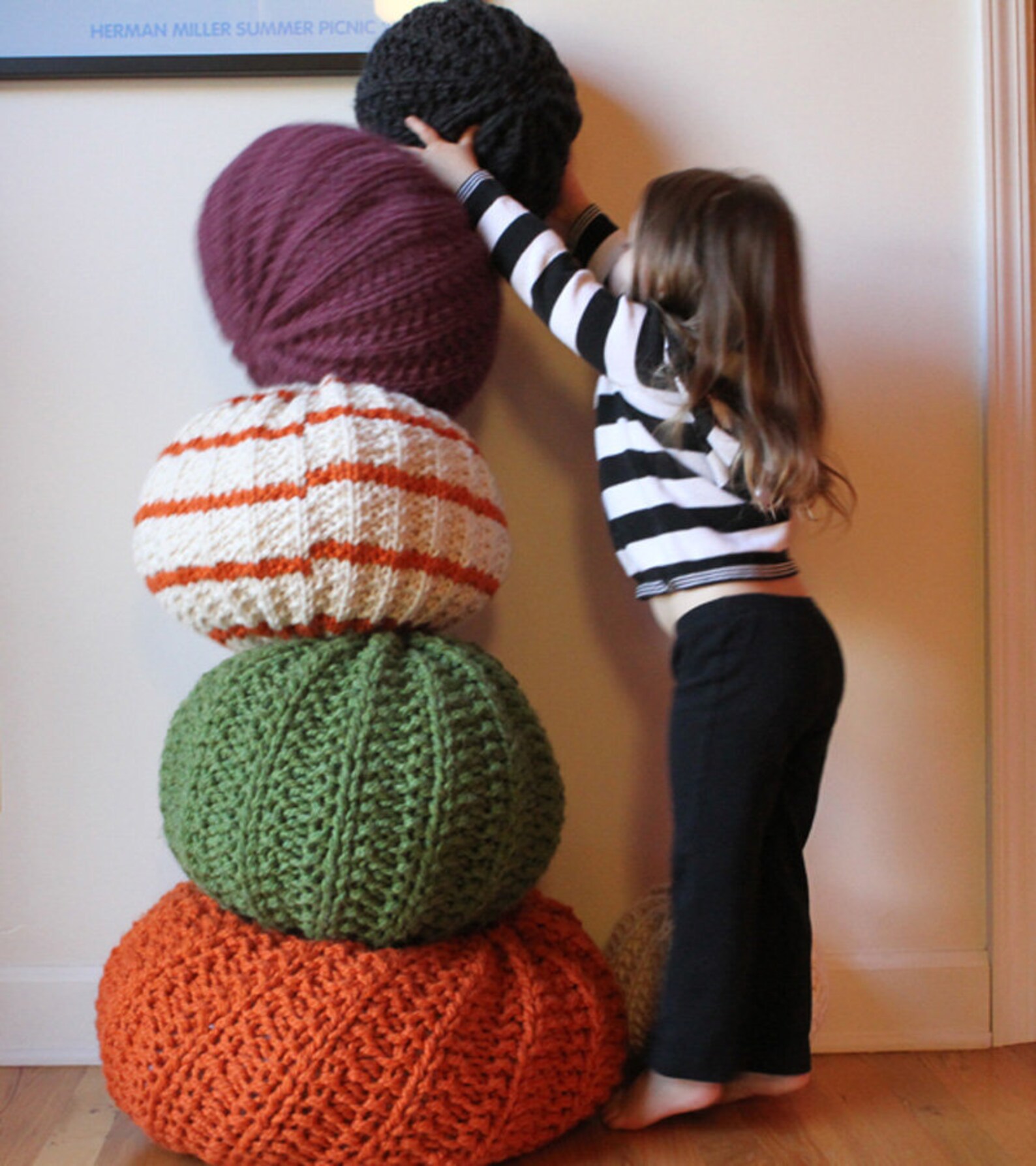 Basic Knit Pouf Pattern Instant Download Knit Pouf Knit - Etsy UK