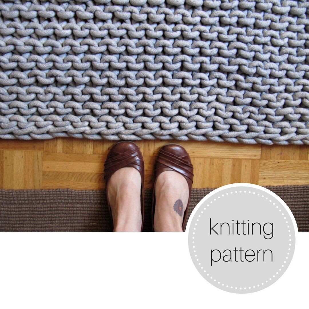 Knit Rope Rug Pattern - Instant Download - Cotton Rope Rug - Giant Knit ...