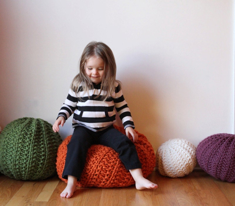 Basic Knit Pouf Pattern Instant Download Knit Pouf Knit - Etsy UK