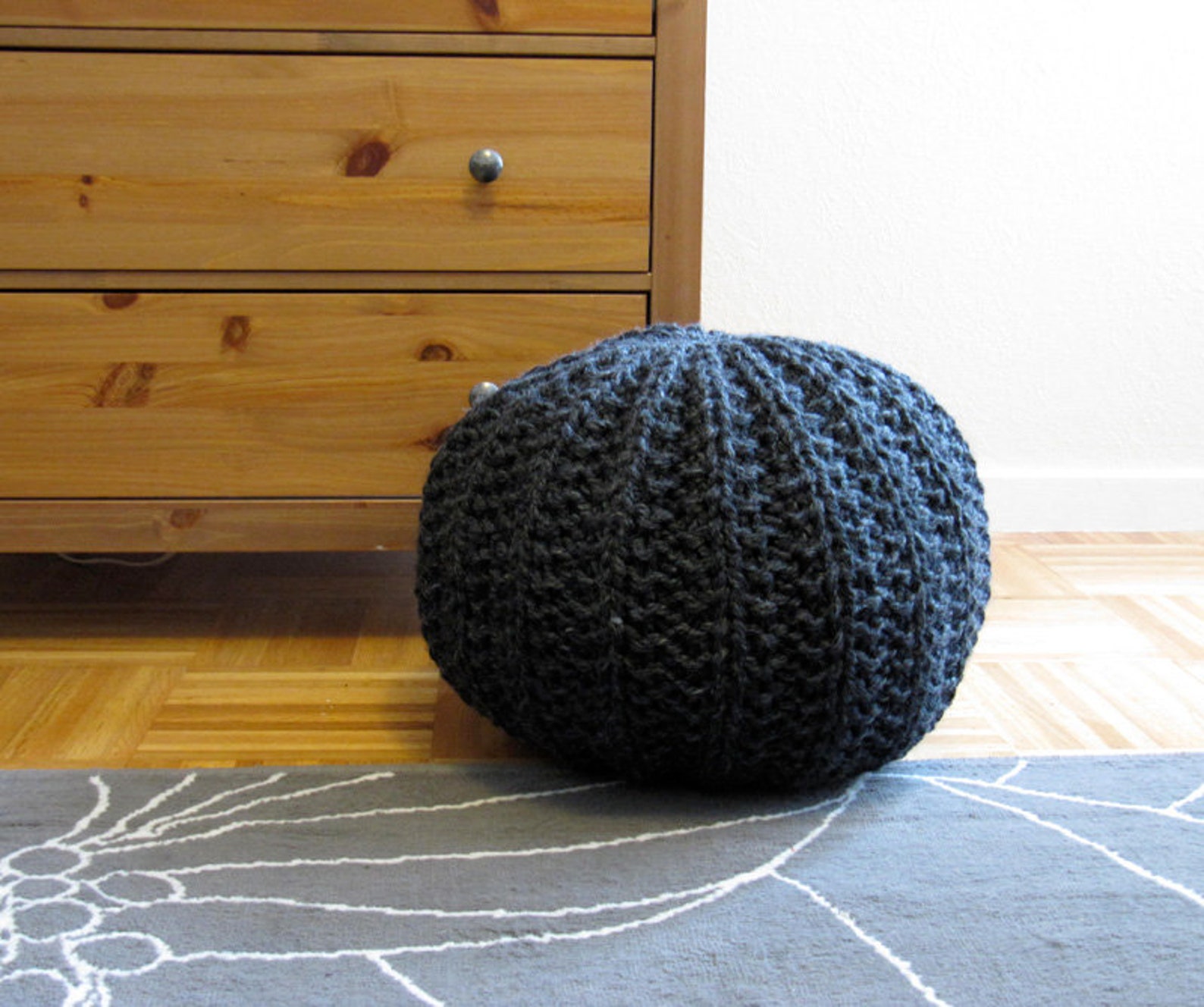 Basic Knit Pouf Pattern Instant Download Knit Pouf Knit - Etsy UK