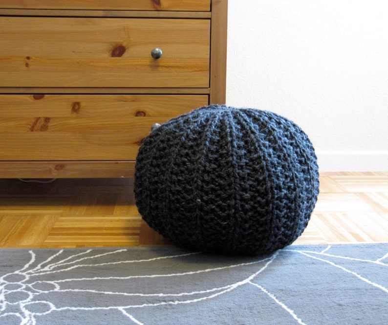 Basic Knit Pouf Pattern Instant Download Knit Pouf Knit - Etsy UK