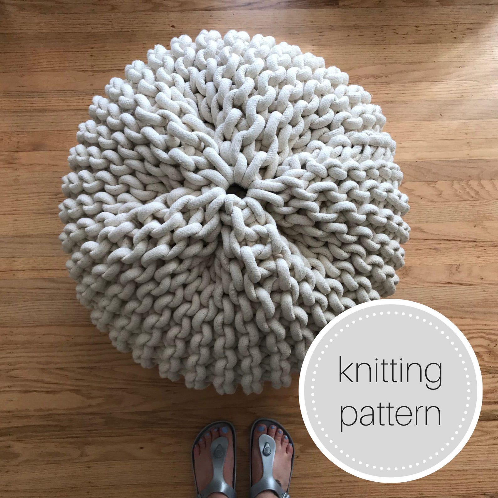 Giant Knit Pouf Pattern Instant Download Knit Pouf Knit Poof Knit ...