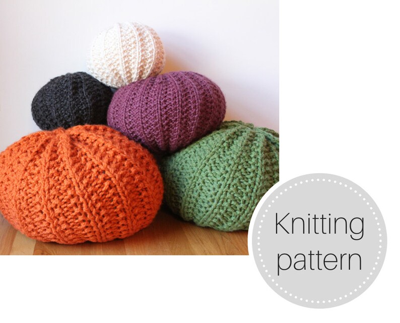 Basic Knit Pouf Pattern Instant Download Knit Pouf Knit - Etsy UK