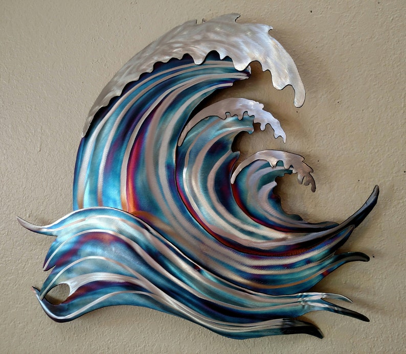 Stainless Steel Wave Beach Ocean Metal Home Cottage Vacation Home Sea ...