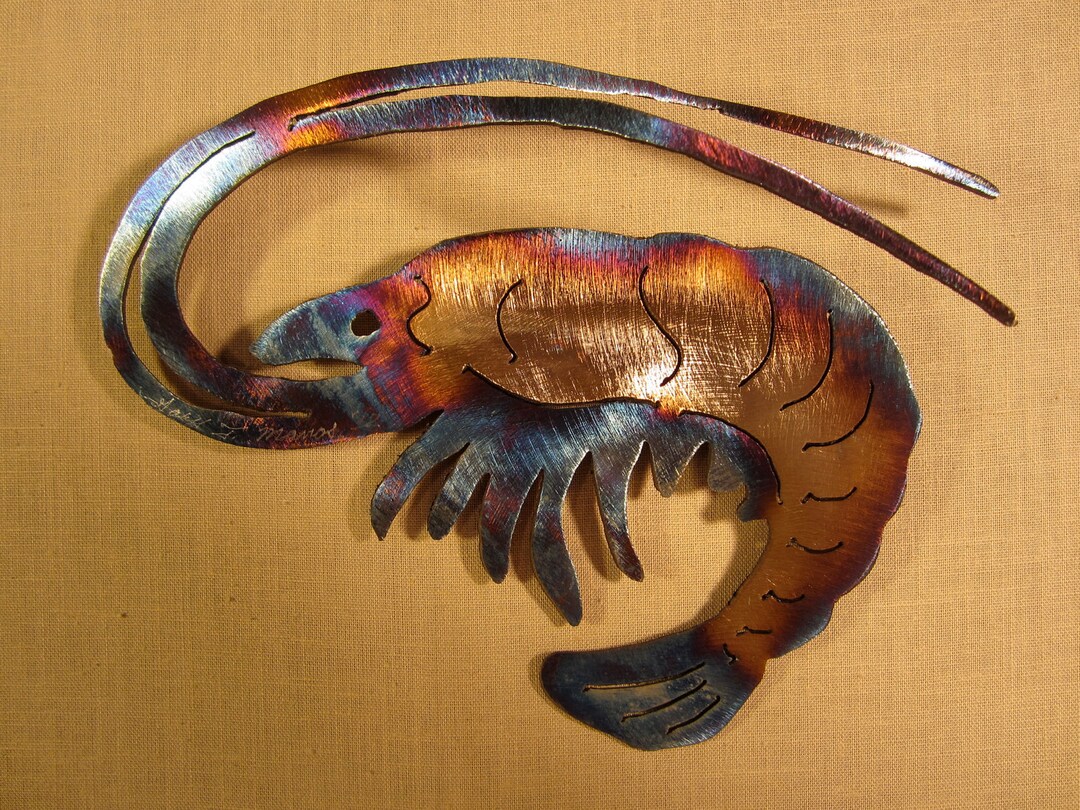 Bay Shrimp Prawn Shrimps Steel Wall Art Metal Ocean Beach House Coastal ...