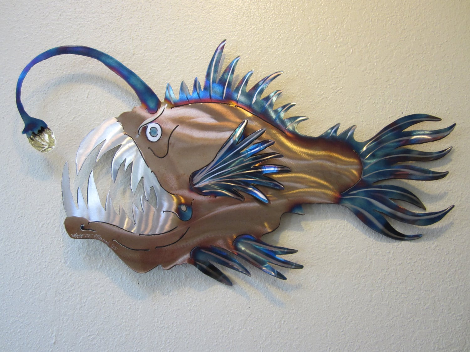 Anglerfish Angler Lantern Fish Deep Sea Ocean Metal Wall Art - Etsy