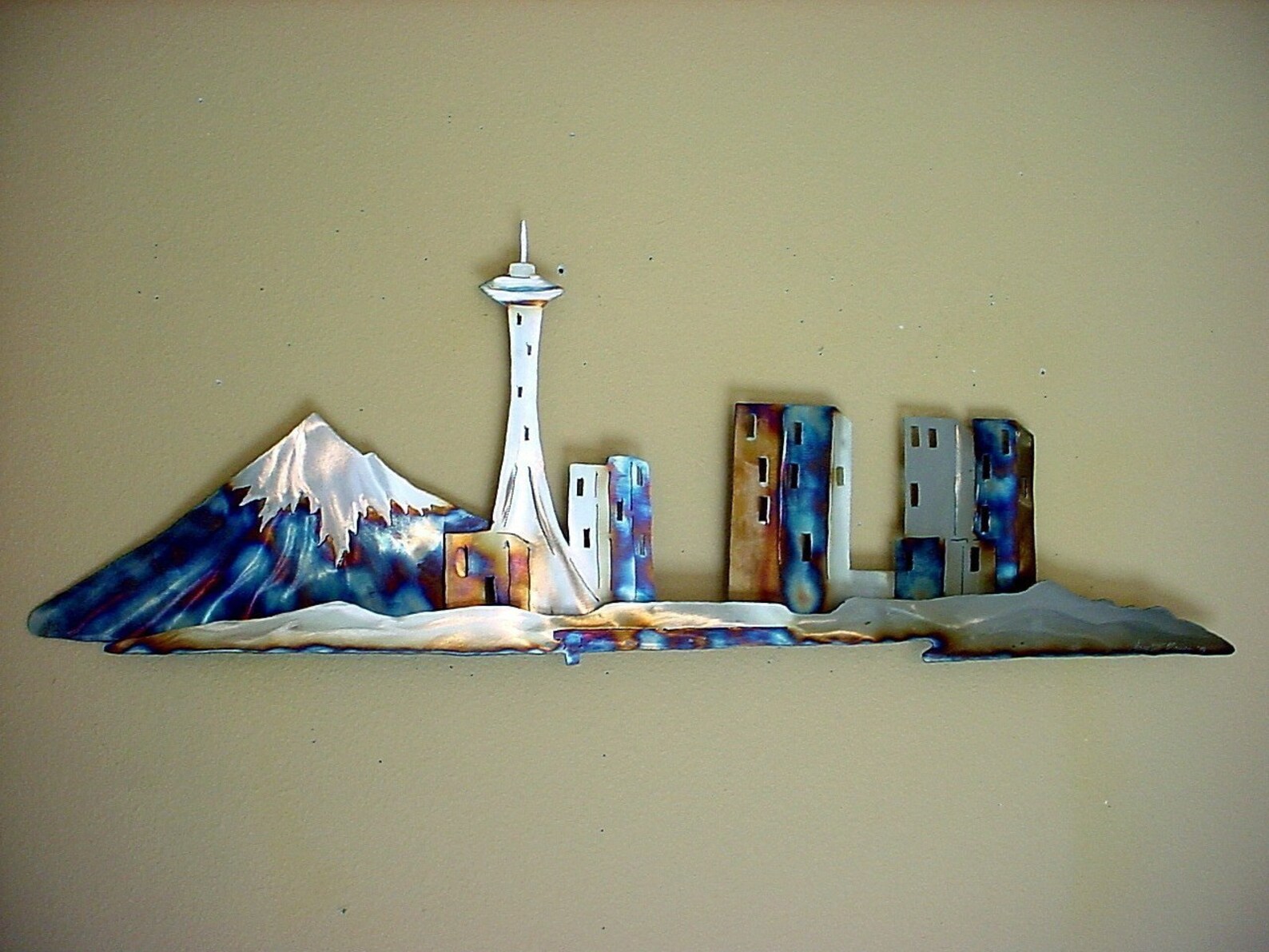 Seattle Space Needle Stainless Steel Metal Wall Art Downtown Skyline ...