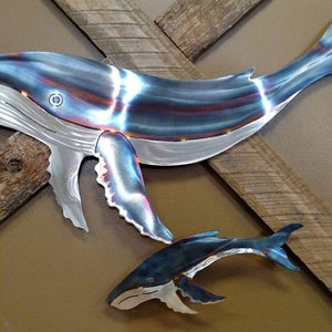 Hump Back Humpback Blue Whale Metal Steel Wall Art Ocean Beach Home ...