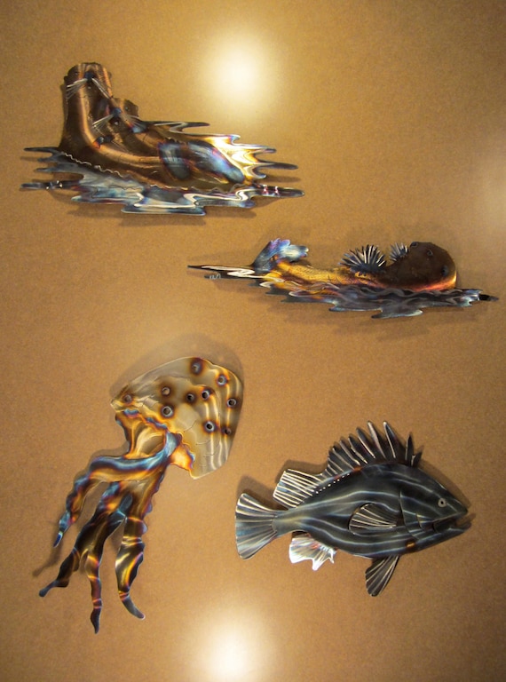 Otter Metal Artwork Sea Otter Otters Coast Coastal Steel Ocean Decor