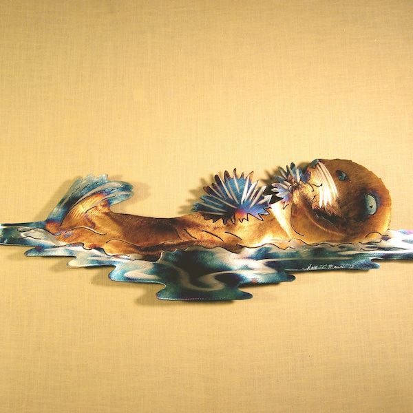 Metal Sea Otter Art - Etsy