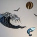Stainless Steel Wave Beach Ocean Metal Home Cottage Vacation Sea Wall ...