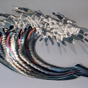 Stainless Steel Wave Beach Ocean Metal Home Cottage Vacation Sea Wall ...
