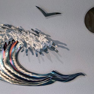 Stainless Steel Wave Beach Ocean Metal Home Cottage Vacation Sea Wall ...