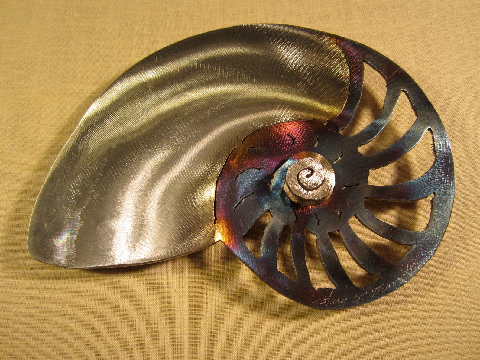 Small Nautilus Shell Stainless Steel Wall Art Metal Sea Ocean - Etsy