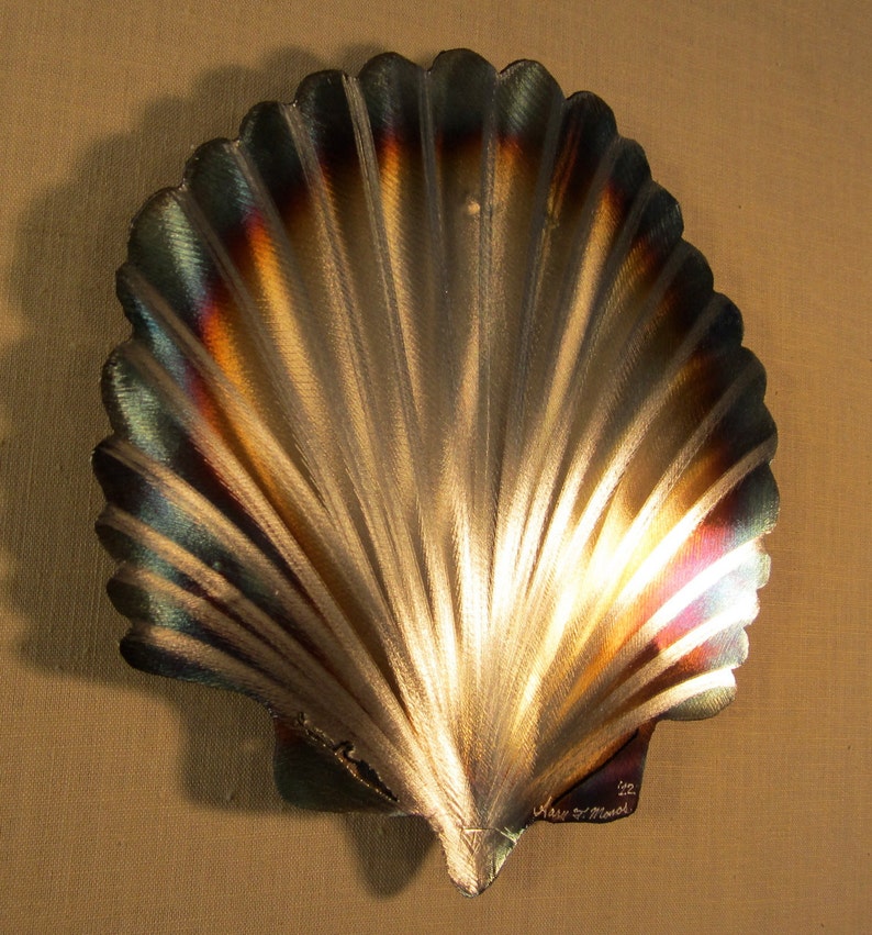 Weathervane Bay Sea Scallop Shell Steel Wall Art Metal Ocean Treasure ...