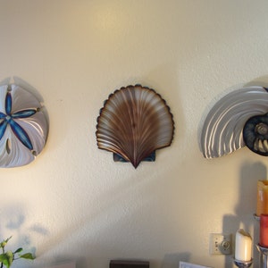 Large Nautilus Sea Shell Metal Ocean Decor Steel Beach Cottage Home ...
