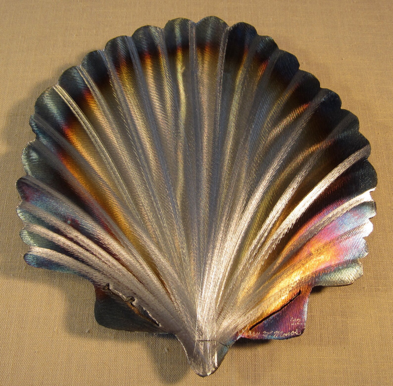 Weathervane Bay Sea Scallop Shell Steel Wall Art Metal Ocean Treasure ...