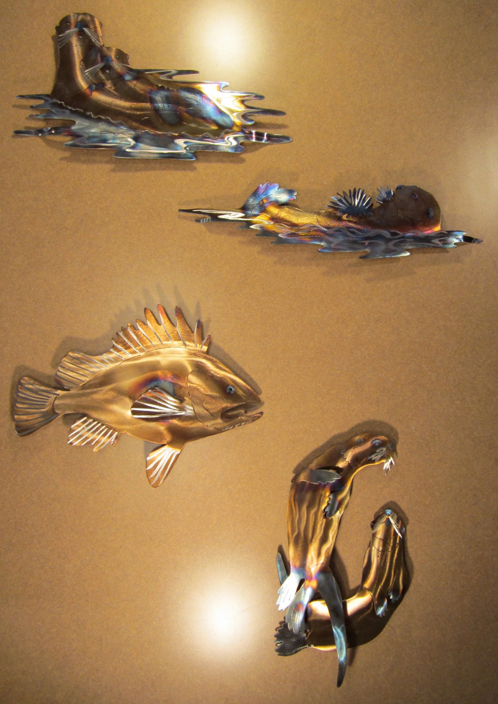 Sea Otter Otters Coast Coastal Steel Ocean Decor Marine Mammal Metal ...