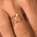 Found Faith 14K Yellow Gold Adjustable Script Ring Religious Cross Ring ...