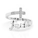Found Faith 14K Yellow Gold Adjustable Script Ring Religious Cross Ring ...