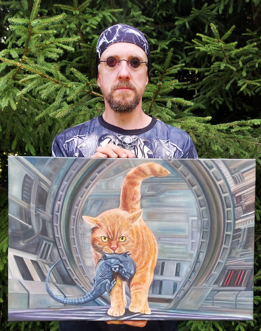 Jonesy Ripley's Cat From Alien, Oil on Canvas, Original Movie Inspired ...