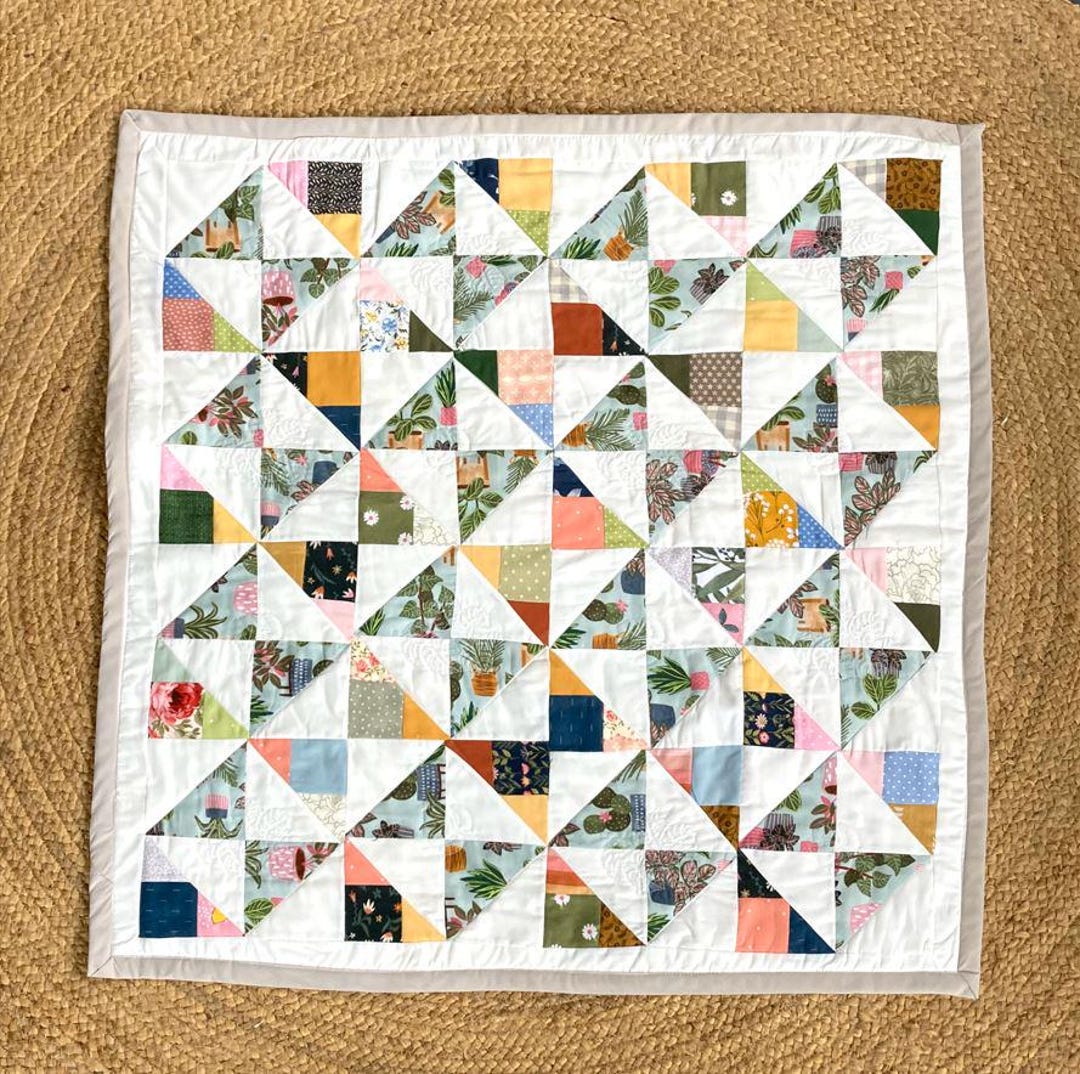 Monstera Pinwheel Baby Quilt /baby Blanket/handmade Baby Quilt/baby ...