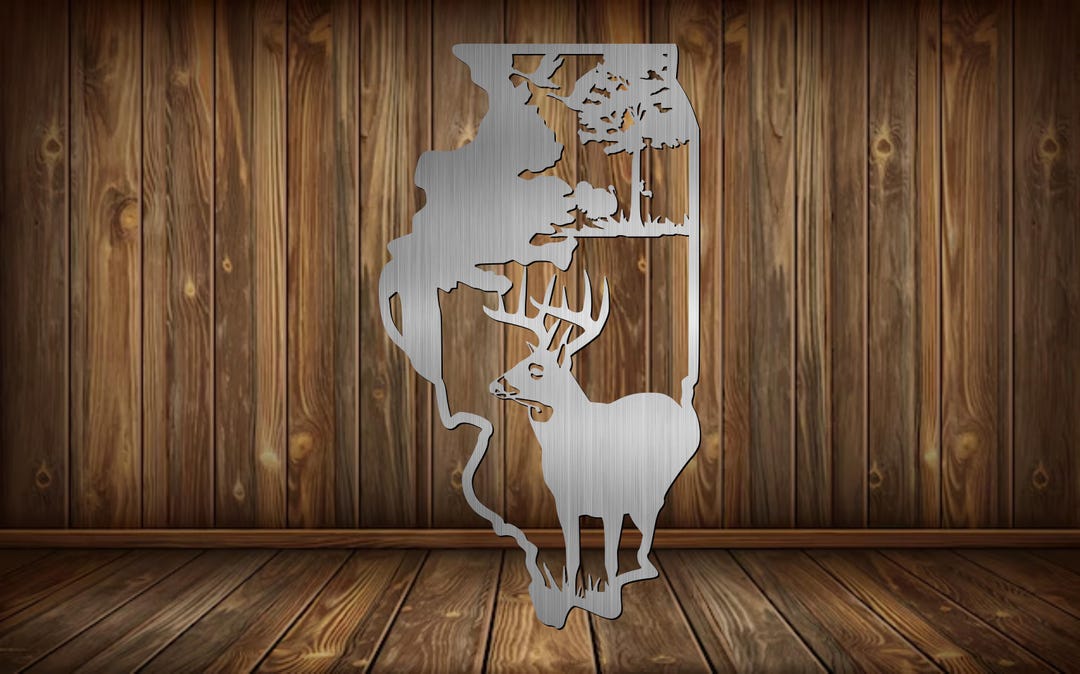 Illinois Hunting Map Outline SVG File - Etsy