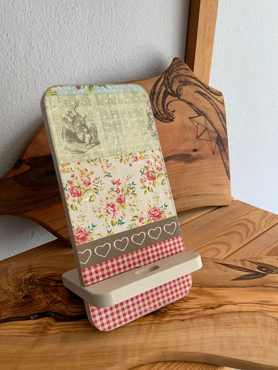 Wood Painting Decorative Telephone Holder,gift for Home,wooden Phone ...