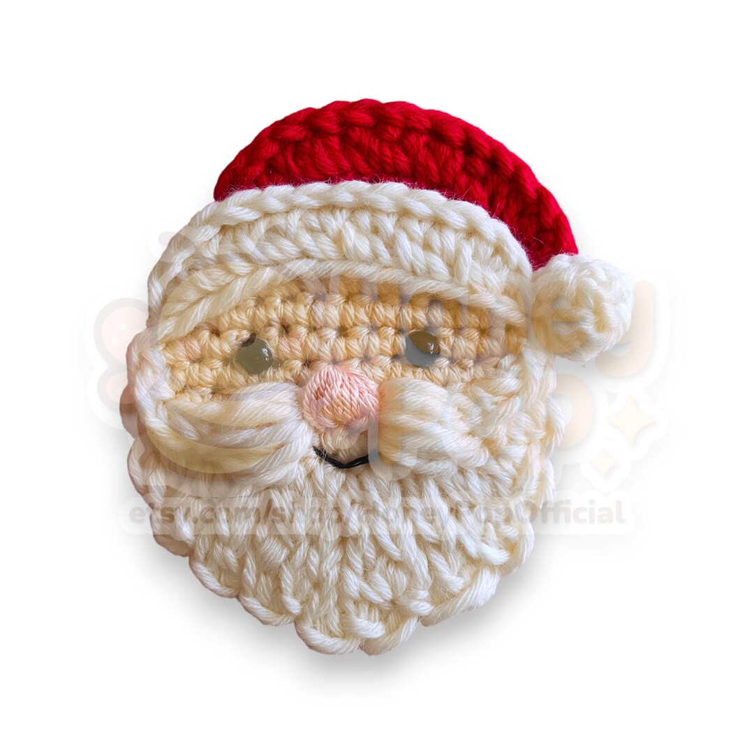Crochet Santa Face PNG | 4096x4096 Christmas Crochet Clipart | Cute ...