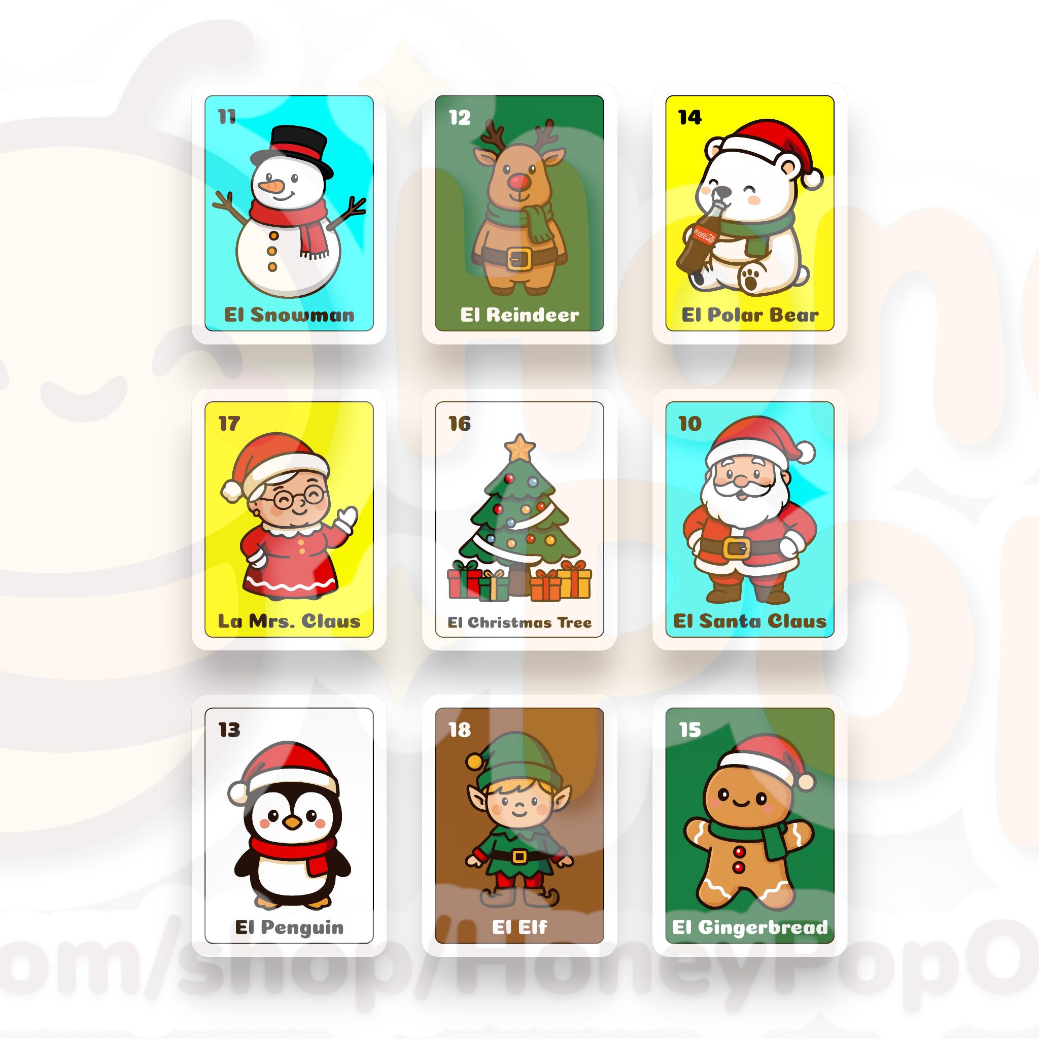 19 PNG Full Set Christmas Lotería Cards | Spanglish + Spanish Holiday ...