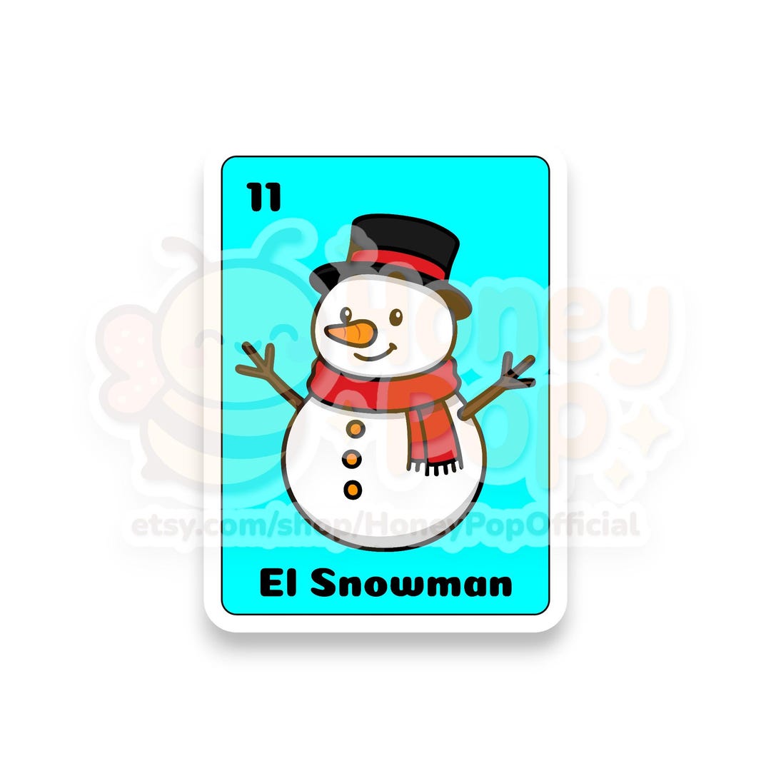El Muñeco De Nieve & El Snowman Lotería Cards | Cute Christmas Snowman ...