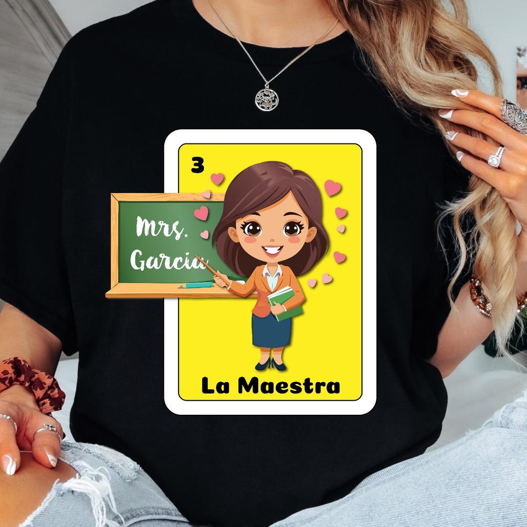 Personalized La Maestra Loteria T-shirt, La Maestra Shirt, Loteria ...