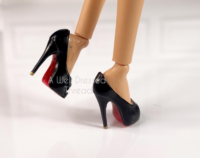 Doll Red Bottom Open Toe Heels, Doll Stilettos, Fashion Doll Shoes, 11. ...