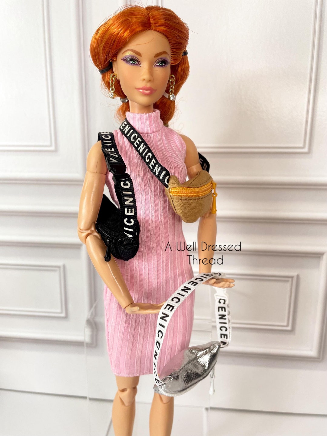 Miniature Doll Belt Crossbody Purse: Nylon With Faux Zipper - Etsy