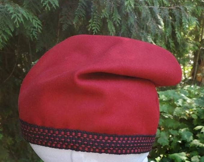 Hand Knit Canadian Voyageur Style Hat, Reenactment Hat, Historical Hat ...