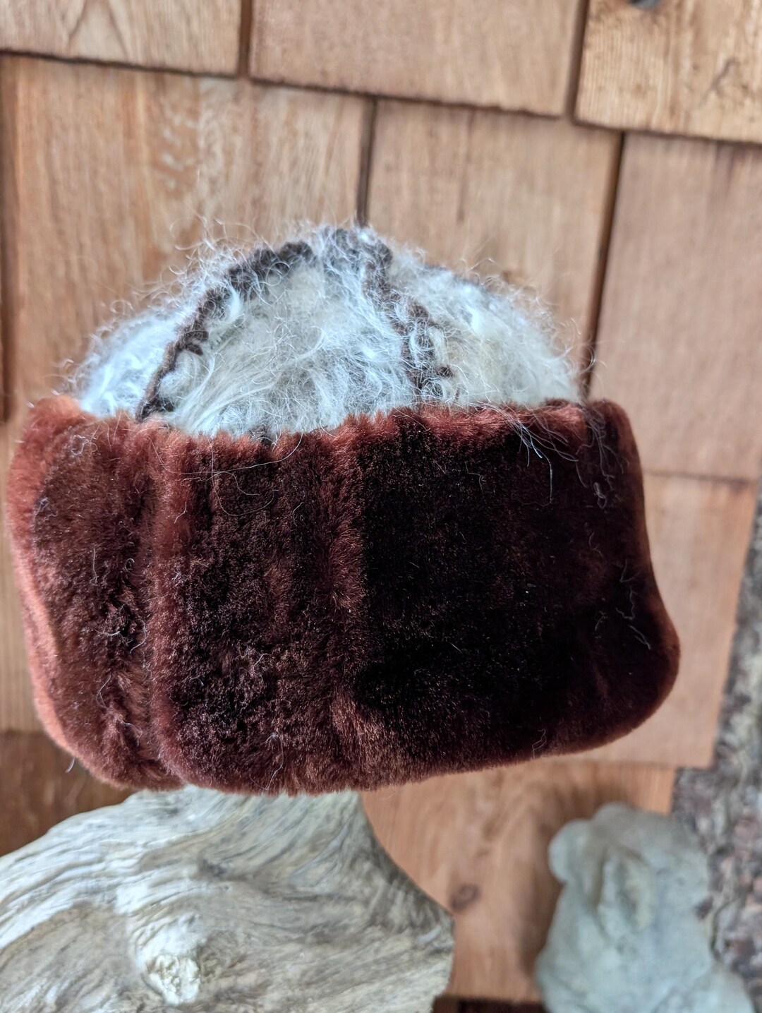 Mongolian Cossack Style Fur Hat, (recycled Sheepskin) and Felted Wool ...
