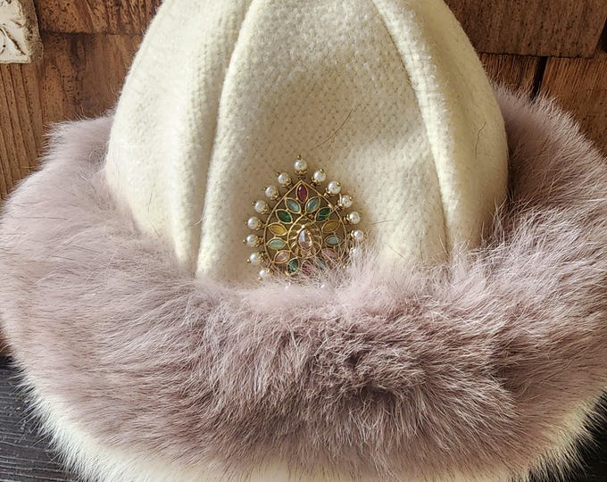 Mongolian, Cossack, Norse, Viking Style Fur, Unisex, Green Suede, Fox ...