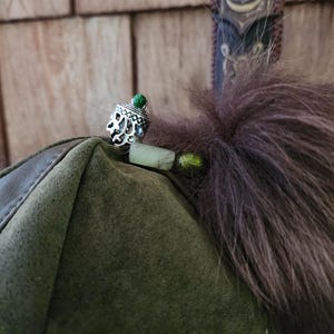 Mongolian, Cossack, Norse, Viking Style Fur, Unisex, Green Suede and ...