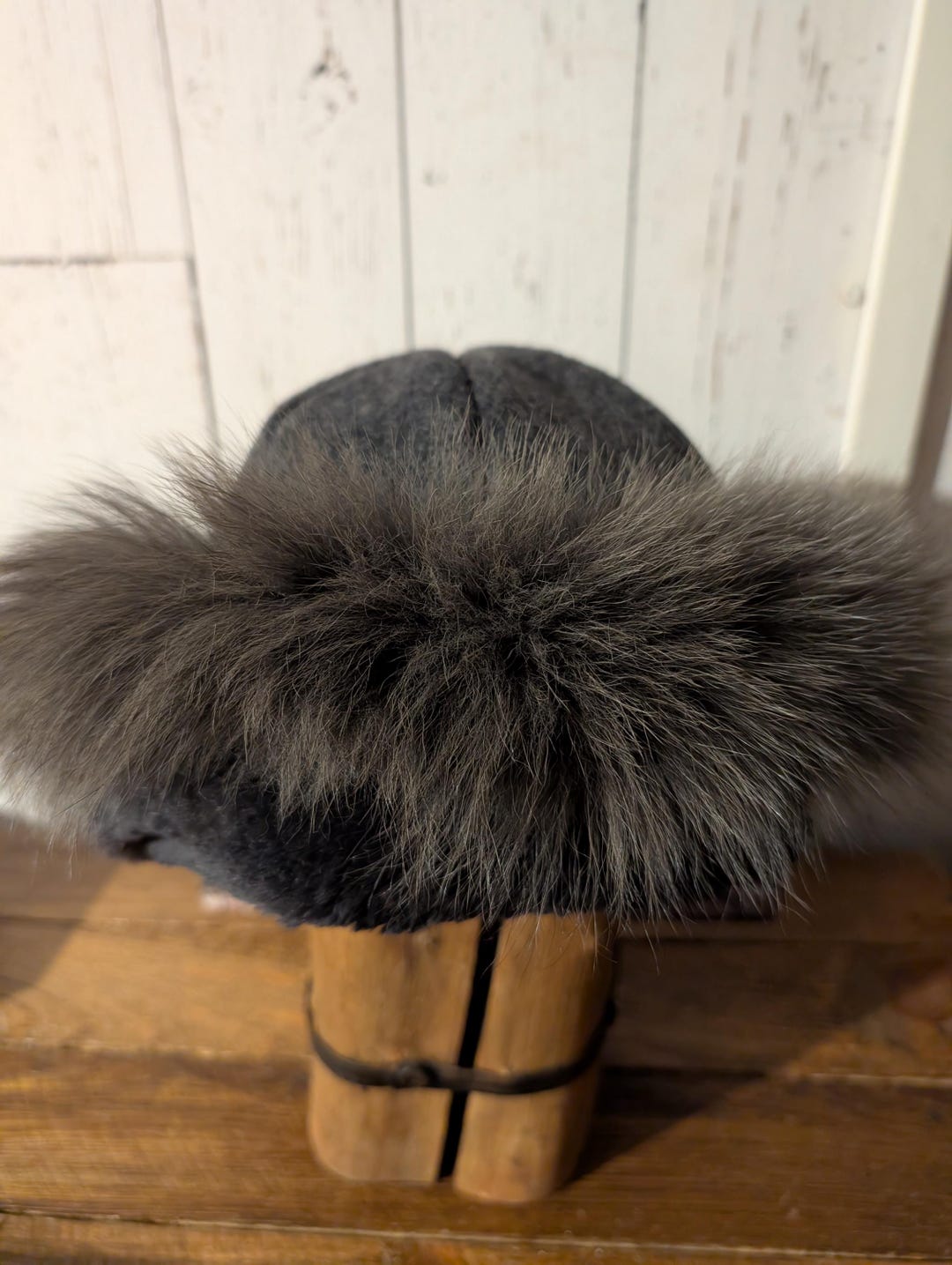 Mongolian, Cossack, Norse, Viking Style Fur, Unisex, Black Wool, Grey ...