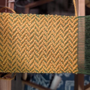 LEG WRAPS Winingas, Hand Woven Gold and Green Herringbone Cotton ...