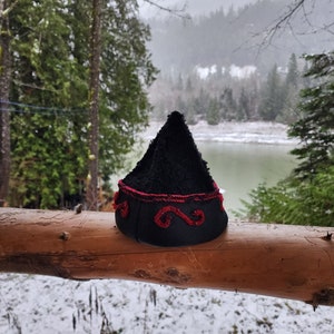 Mongolian, Cossack, Norse, Viking Style Hat Black Persian Lamb Wool ...