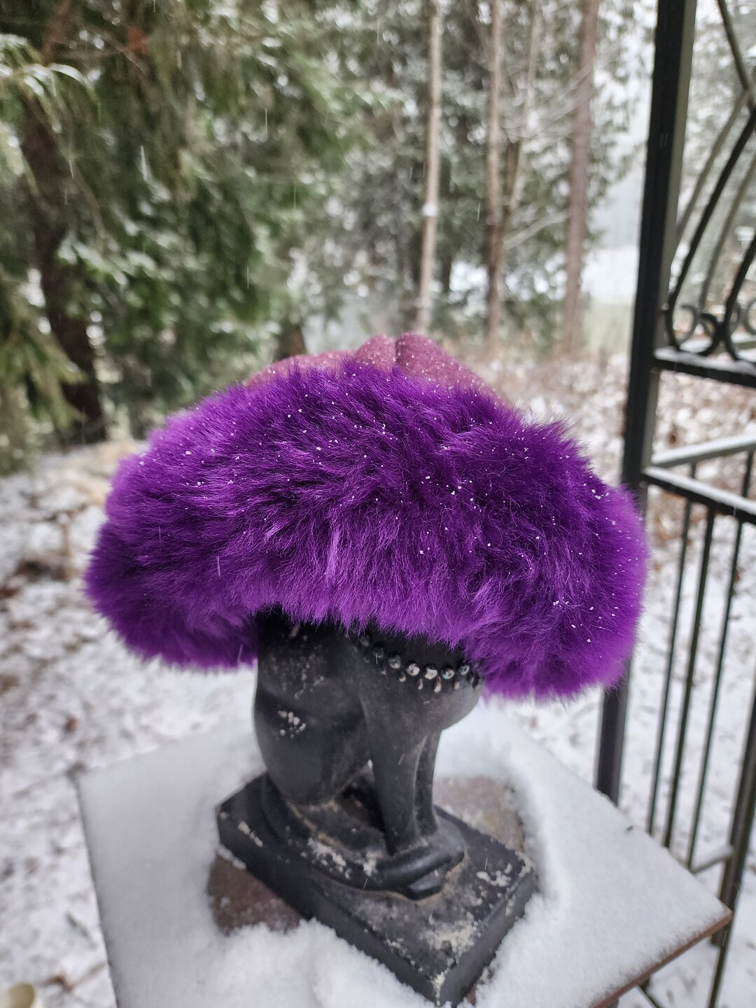 Mongolian Cossack Norse Viking Mongolian Fur Hat Purple - Etsy