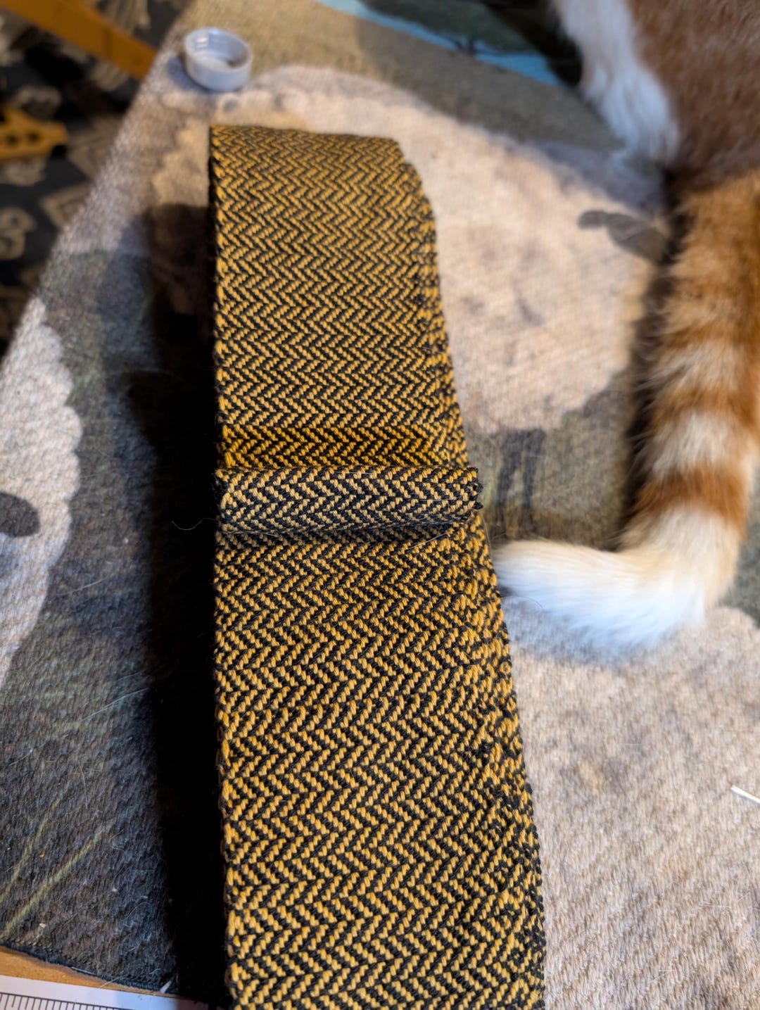 Hand Woven Cotton Leg Wraps, Gold Black Herringbone, Viking Winingas - Etsy