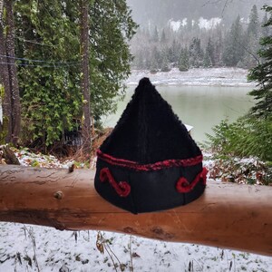Mongolian, Cossack, Norse, Viking Style Hat Black Persian Lamb Wool ...
