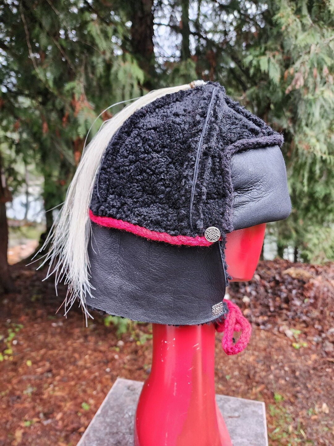 Mongolian, Cossack, Norse, Viking Fur Style Hat With Ear Flaps & Fox ...