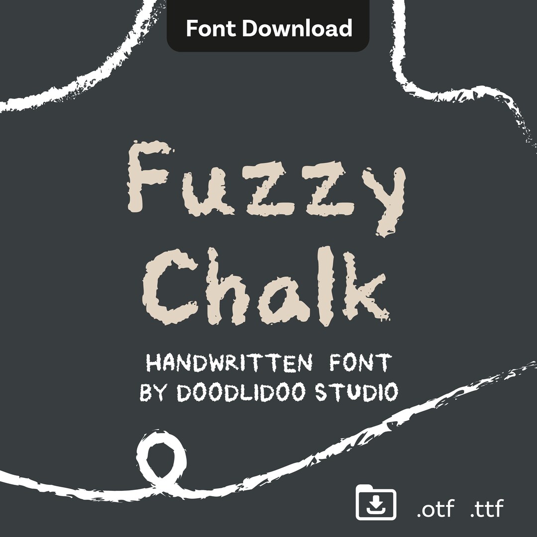Fuzzy Chalk Font | Handwritten Children's Typeface | Decorative ...